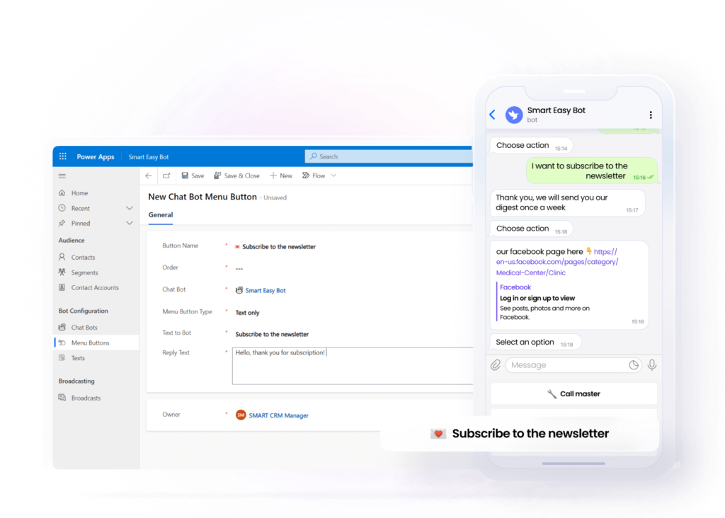 SMART Easy Bot solution - SMART CRM